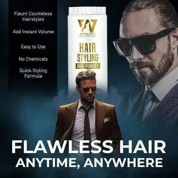 Hair Styling Wax Powder: Rice Starch & Argan Oil - 10g – White Wolf India